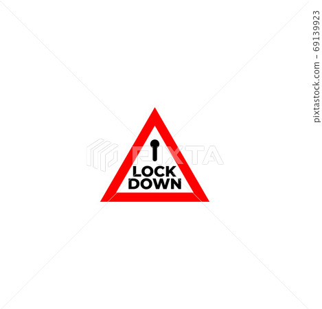 Lockdown sign illustration isolated on white... - Stock Illustration ...