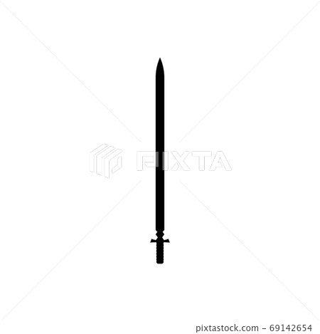 An isolated sword on white background. Military... - Stock Illustration ...