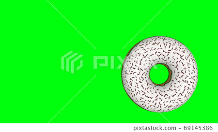 Spinning donut on a green background. 3D rendering - Stock Illustration ...
