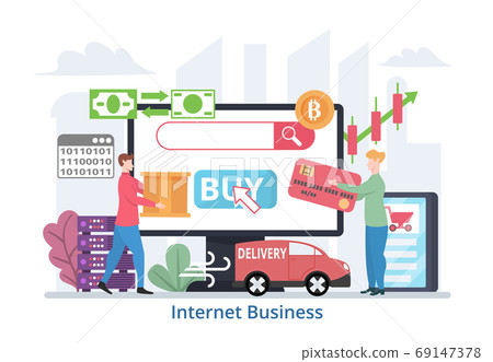 Concept of Internet Business, flat design... - Stock Illustration ...