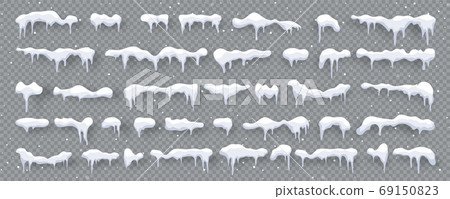Snow, ice caps isolated on transparent... - Stock Illustration ...