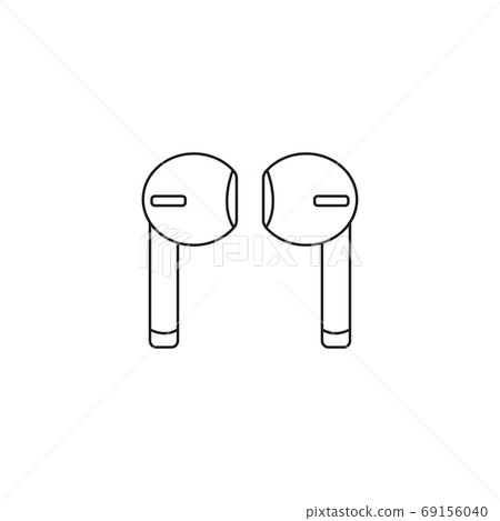 Air pods vector outline icon - Stock Illustration [69156040] - PIXTA