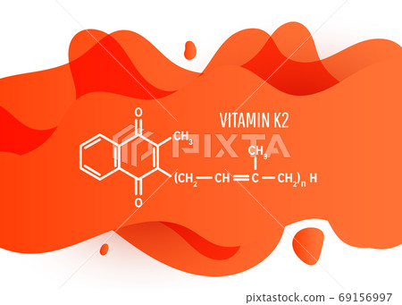 Vitamin K2 structural chemical formula with... - Stock Illustration ...