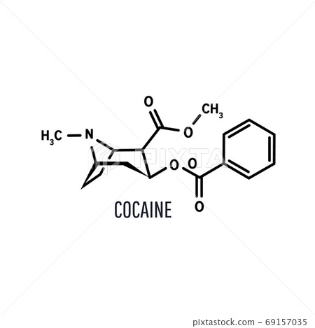 Cocain, coke structural chemical formula on... - Stock Illustration ...
