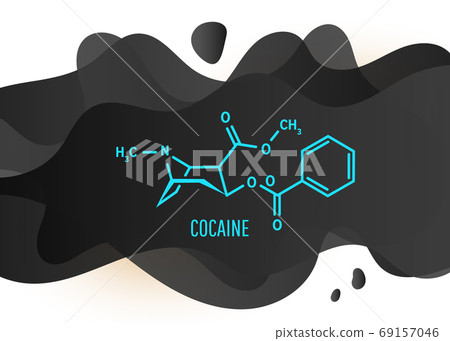 Cocain or coke structural chemical formula with... - Stock Illustration ...