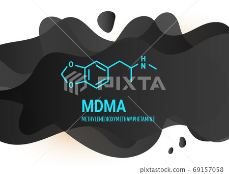 MDMA structural chemical formula with liquid... - Stock Illustration ...