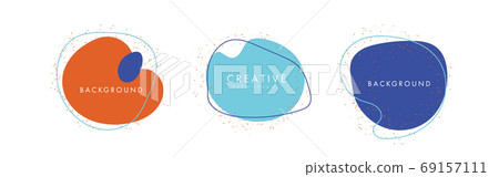 Trendy set of colorful dynamic geometric forms - Stock Illustration ...