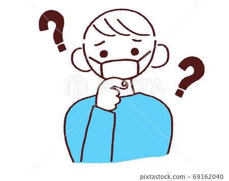 A man in a mask with a strange look Question mark - Stock Illustration ...