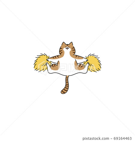 Cat jumping in cheerleading - Stock Illustration [69164463] - PIXTA