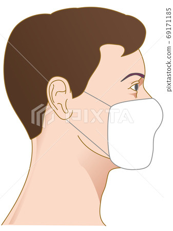 Side profile of a man with a mask - Stock Illustration [69171185] - PIXTA