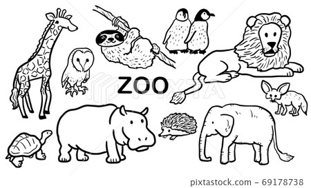 Line drawing animals set - Stock Illustration [69178738] - PIXTA
