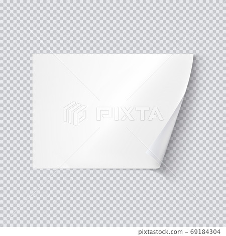 Horizontal white sheet of paper on transparent... - Stock Illustration ...