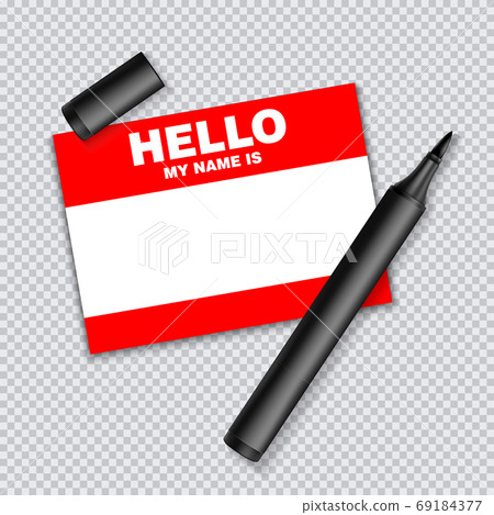 Blank template tag my name is. Red color blank... - Stock Illustration ...