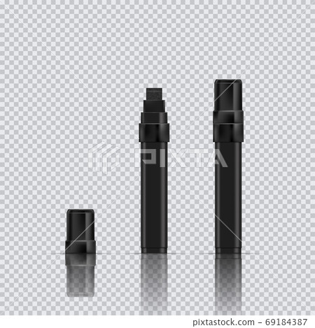 Black marker realistic vector illustration.... - Stock Illustration ...