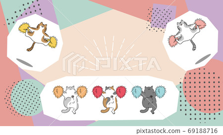Cheerleading cat illustration set - Stock Illustration [69188716] - PIXTA