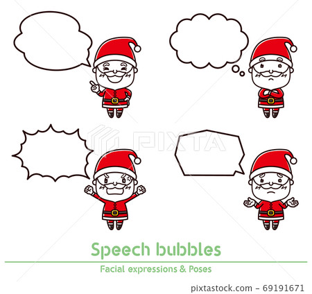 Illustration of speech bubble with Santa Claus... - Stock Illustration ...