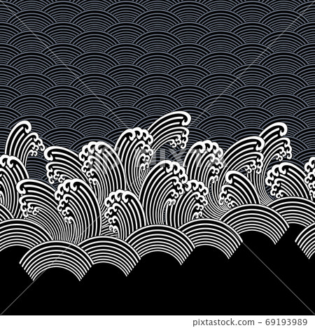 vector. Traditional white wave pattern, - Stock Illustration [69193989 ...