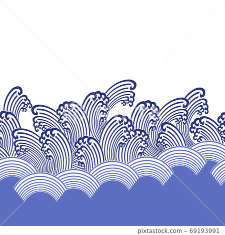vector. Traditional white wave pattern, - Stock Illustration [69193991 ...