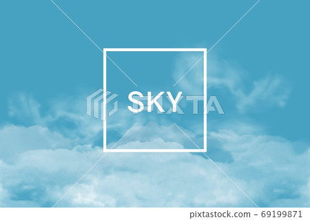 Poster with clouds and frame for text. - Stock Illustration [69199871 ...