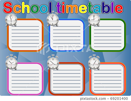 Template school timetable for students or... - Stock Illustration ...