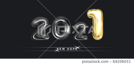 Foil balloon lettering poster of New Hope in 2021 - Stock Illustration ...