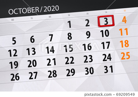 Calendar planner for the month october 2020,... - Stock Illustration ...