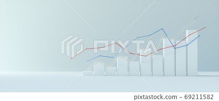 Financial rising bar and graph growing Panoramic - Stock Illustration ...
