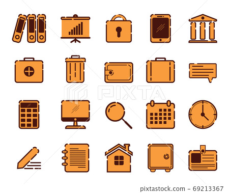 A set of colored business icons - Stock Illustration [69213367] - PIXTA