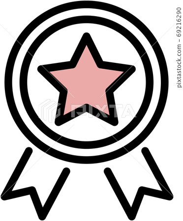 Pink medal vector icon - Stock Illustration [69216290] - PIXTA