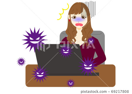 Computer female virus - Stock Illustration [69217808] - PIXTA