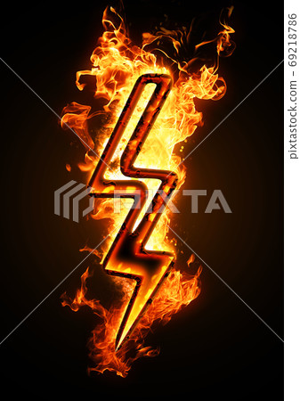 Flame thunder mark - Stock Illustration [69218786] - PIXTA
