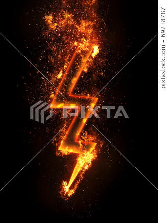 Flame thunder mark - Stock Illustration [69218787] - PIXTA