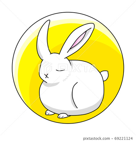 Full moon (Tsukimi dumpling) and white rabbit - Stock Illustration ...