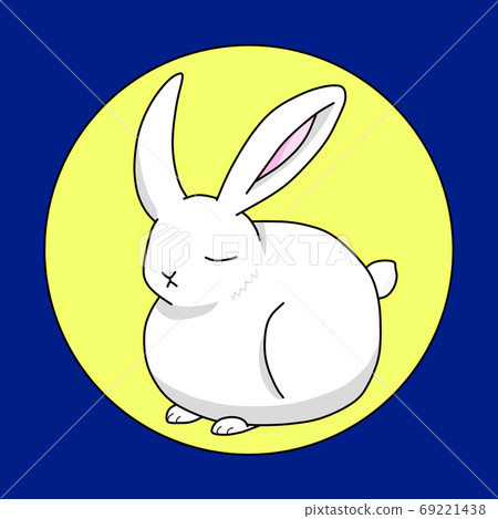 Full moon and white rabbit - Stock Illustration [69221438] - PIXTA