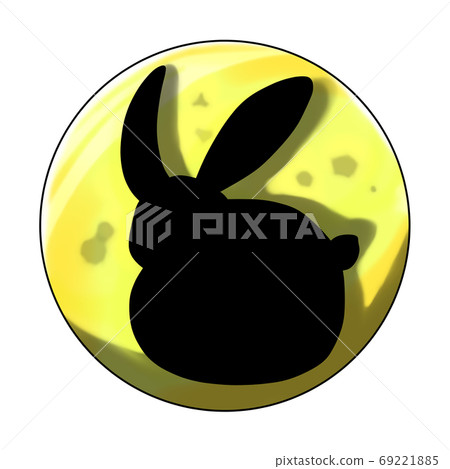 Full moon and rabbit silhouettes - Stock Illustration [69221885] - PIXTA