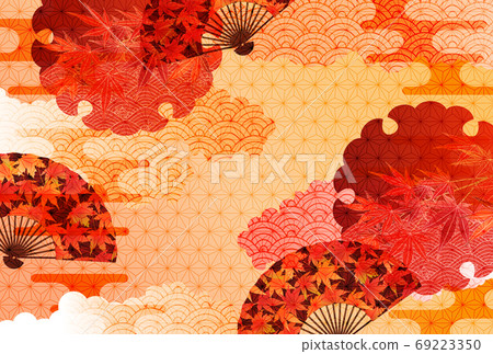 Autumn leaves Autumn Japanese pattern background - Stock Illustration ...