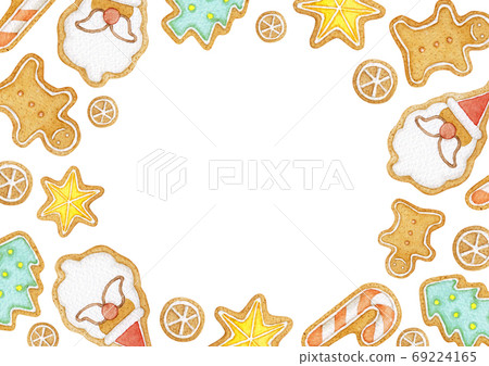 Icing cookie Christmas background frame... - Stock Illustration ...