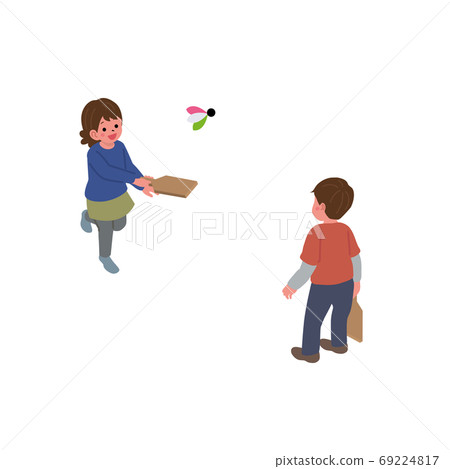 Illustration of a child playing with isometric... - Stock Illustration ...