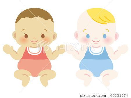 Smiling baby holding hands Frontal baby full... - Stock Illustration ...