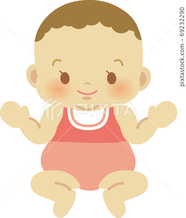A smiling black baby front, baby full body... - Stock Illustration ...