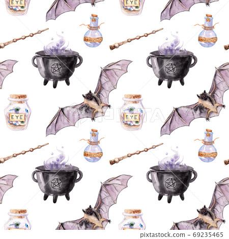 watercolor drawings on the theme of magic and... - Stock Illustration ...