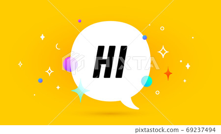 Hi. Banner, speech bubble - Stock Illustration [69237494] - PIXTA