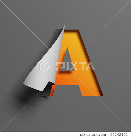 Curl paper font 3d rendering letter A - Stock Illustration [69242101] - PIXTA