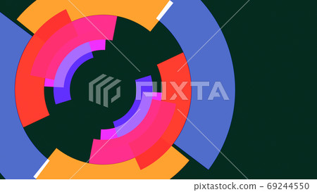 CG circle Multiple overlapping half circles - Stock Illustration ...