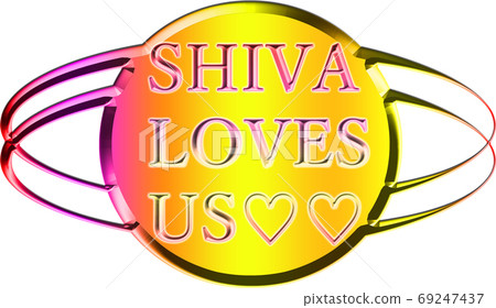 It is an image stating that Shiva loves us.... - Stock Illustration ...