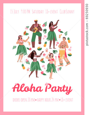 Poster for Aloha Party with Hawaiian Hula... - Stock Illustration ...