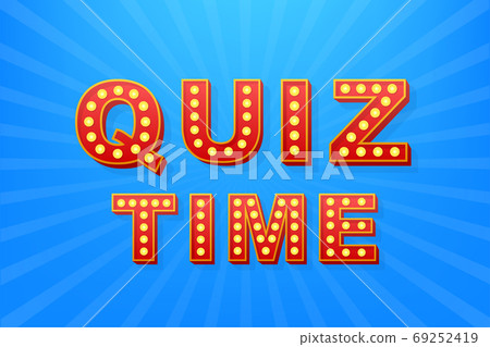 Retro light text quiz time. Retro light bulb.... - Stock Illustration ...