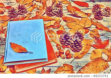 Autumn for reading Autumn background material - Stock Illustration ...