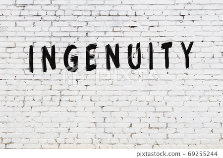 Inscription ingenuity painted on white brick wall-插圖素材 [69255244] - PIXTA圖庫
