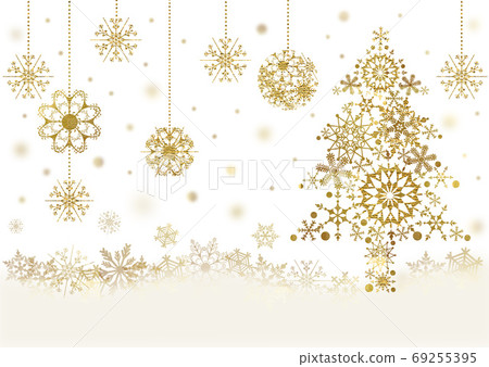 Christmas tree _ gold texture background - Stock Illustration [69255395 ...